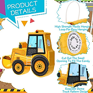Construction Dump Truck Piñata Construction Piñata with Blindfold and Bat Construction Party Supplies Tractor Excavator Piñata for Kids Construction Truck Birthday Decor(Bulldozer)