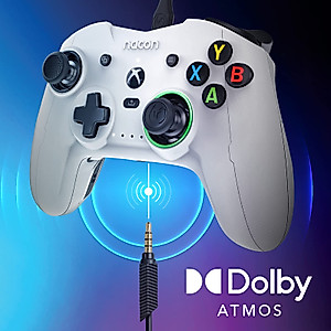 RIG Nacon Revolution X Officially Licensed Xbox Controller for Xbox Series X|S, Xbox One, Windows 10, Windows 11 PCs with Hardware, Software Customization and Dolby Atmos 3D Surround Sound (White)