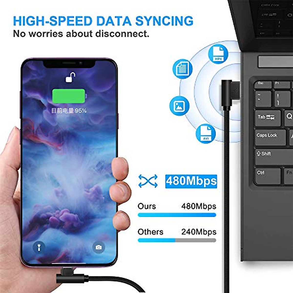 iPhone Lightning Cable 6FT,[MFi Certified] Right Angle Fast Charging Cable 90 Degree Extra 6FT/3Pack Nylon Braided iPhone Charger Cable for iPhone 12/11/Xs Max/XS/XR/X, 8 7 6 6S 6 Plus, iPad, iPod