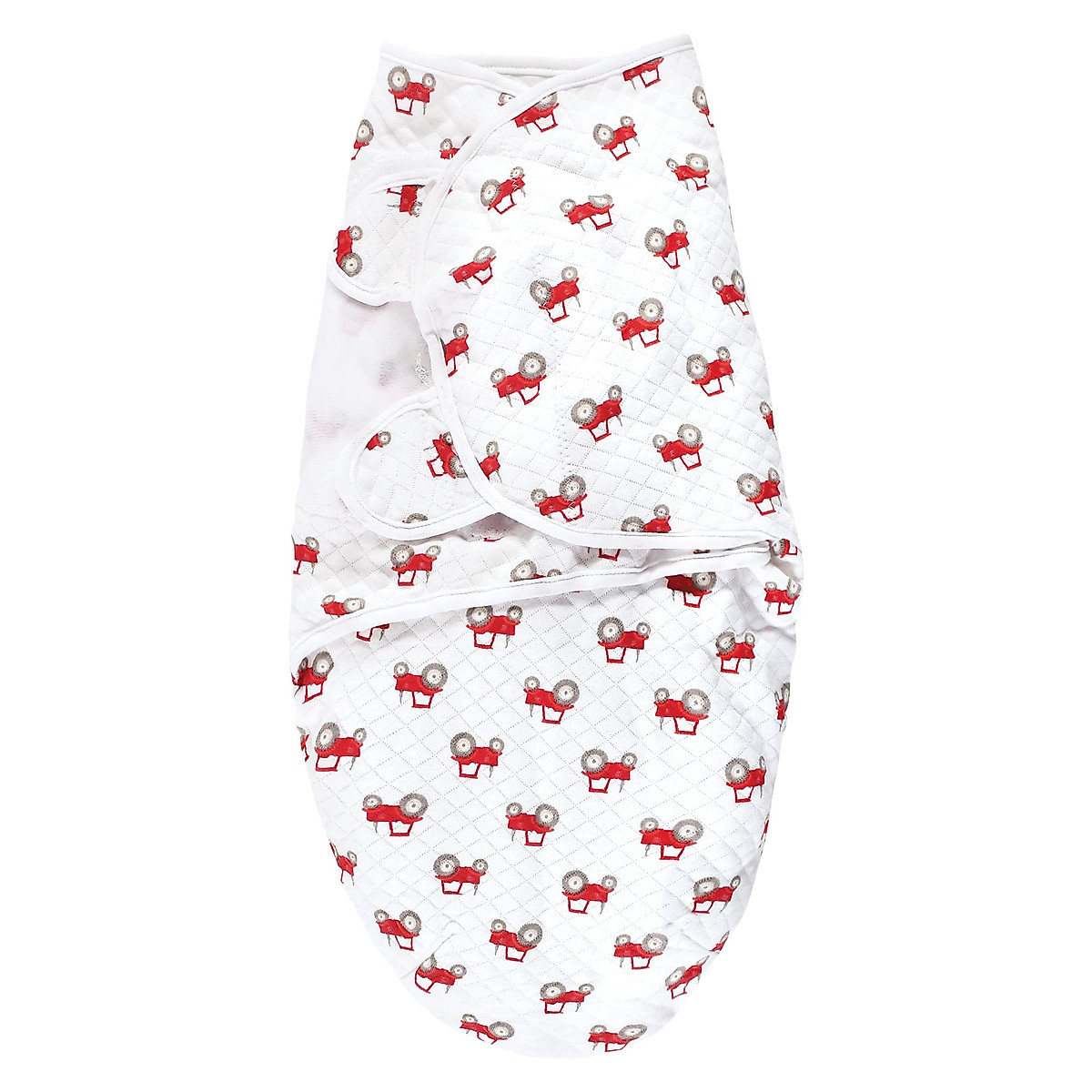 Hudson Baby Unisex Baby Quilted Cotton Swaddle Wrap 3pk, Boy Farm Animals, 0-3 Months