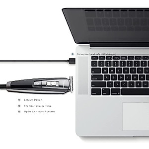 Hatteker Hair Clipper Beard Trimmer Kit for Men Cordless Hair Mustache Trimmer Hair Cutting Groomer Kit Precision Trimmer Waterproof USB Rechargeable 5 in 1