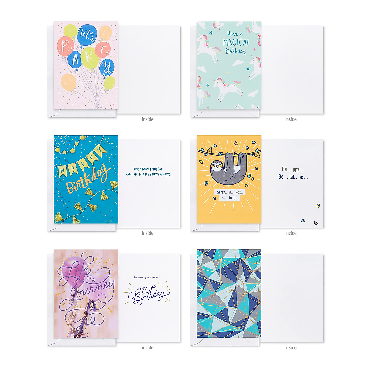 American Greetings Deluxe Birthday Card Assortment, Bright & Cheerful (40-Count)