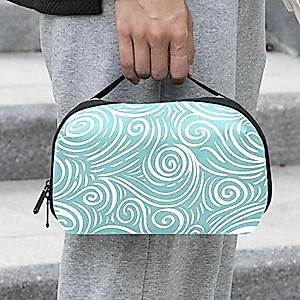 Travel Cord Organizer, Tech Organizer, Electronics Organizer, Cable Organizer Bag, Modern Cartoon Abstract Wave Pattern