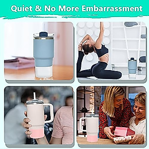 Silicone Boot Sleeve for Stanley Quencher 40 oz 30 oz Tumbler with Handle & for IceFlow 20oz 30oz, Protective Water Bottle Cup Bottom Bumper Cover for Stanley Tumbler Accessories, 2Pack