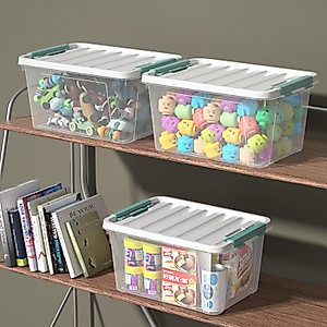 AnnkkyUS 20 Quart Clear Latching Boxes, Plastic Storage Bins with Lids Set of 6