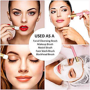 5 Pieces Lash Shampoo Brushes Facial Cleansing Brushes Nose Pore Deep Cleaning Brush Peel off Blackhead Removing Brush Tool Cosmetic Lash Cleanser Brush Eyelash Extensions Nose Blackhead Brush (Pink)