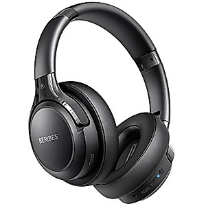BERIBES Bluetooth Headphones Over Ear, 65H Playtime and 6 EQ Music Modes Wireless Headphones with Microphone, HiFi Stereo Foldable Lightweight Headset, Deep Bass for Home Office Cellphone PC TV