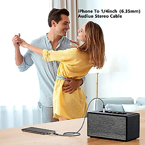 BOIOT [MFi Certified] Lighting to 1/4 TRS Audio Stereo Cable, 4FT 6.35mm 1/4 Male Aux Audio Cord Compatible with iPad, iPhone 13 Pro for Amplifier, Mixer, Home Theater, Speaker ect