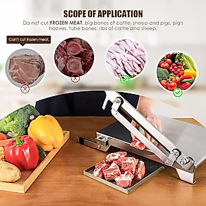 CGOLDENWALL Upgraded Manual Ribs Meat Chopper Slicer Stainless Steel Small Bone Meat Cutter Beef Mutton Household Vegetable Food Slicer Slicing Machine for Home Cooking