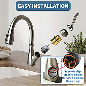 RP50587 Cartridge Compatible with Delta DST Single Handle Kitchen and Lavatory Faucets 36mm,Includes RP51503 Bonnet Nut