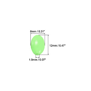 PATIKIL 12x8mm Luminous Fishing Beads, 200 Pieces Plastic Glow Fishing Bait Eggs Rig Bead Tackle Tool Oval, Green