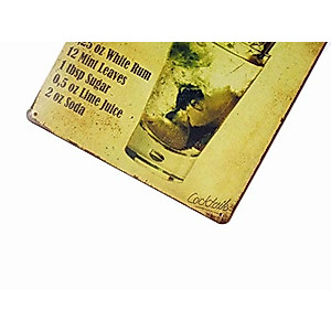 ERLOOD La Habana Cuba Mojito Drink Tin Sign Wall Retro Metal Bar Pub Poster Metal 12 X 8
