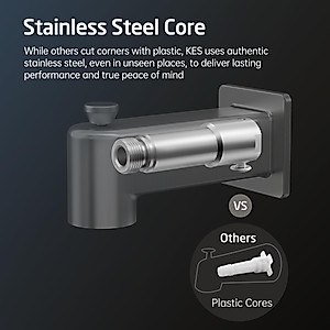 All Metal Construction (Inside and Out) Bath Tub Faucet Replacement, KES 5-3/8 Inch Bathtub Spout with Diverter, Shower Slip-on Tub Faucet Fits 1/2 Inch Copper Pipe, Brushed Nickel, PTSN300-BN