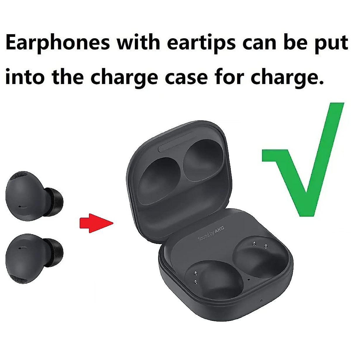JNSA Replacement Memory Foam Ear Tips Noise Canceling Foam Eartips Ear Plug Ear Tip Gels Compatible with Galaxy Buds 2 Pro Earbuds, [Fit in Case],L/M/S 3 Size 3 Pairs ,Black (FoamB2PRO3P)