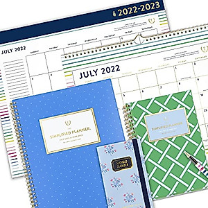 AT-A-GLANCE 2022-2023 Planner, Weekly & Monthly Academic, 8-1/2" x 11", Large, Simplified by Emily Ley, Happy Stripe (EL80-905A)