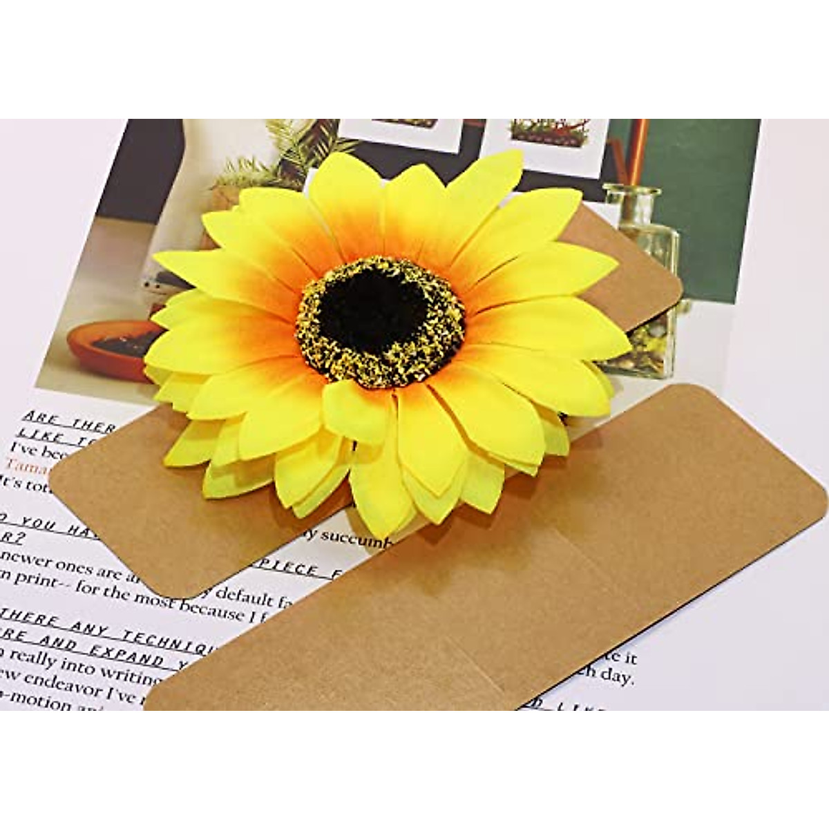 Penta Angel Acrylic Bookmark Holder 50Pcs Blank Display Kraft Card Bookmark Sleeves for Small Business Packaging Christmas Party Gift (50)