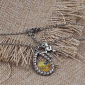 AKTAP SGRho Gift SGRho Sorority Paraphernalia Gift Greek Sorority Sister Jewelry For Women Girl (Yellow Sigma Gamma E)