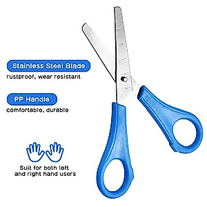 Elesunory 50 Pack Scissors Bulk for Kids, 5 Inch Kids Scissors, Blunt Tip Bulk Scissors for School Kids, Soft Grip Kid Scissor for School Classroom Students Craft(Pink, Blue)