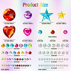 971 pcs Gem Stickers, Star Heart Round Small Stickers for Kids Adults, Glitter Cute Stickers for Crafts, Face Eye Body Makeup, DIY Decoration, Kids Reward, Sparkling Acrylic Rhinestones Jewel Stickers