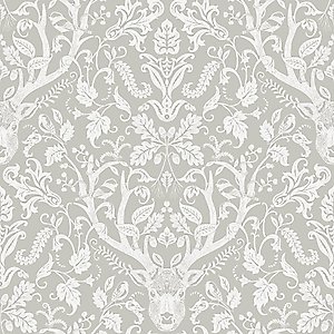 NuWallpaper Taupe Escape to The Forest Peel & Stick Wallpaper