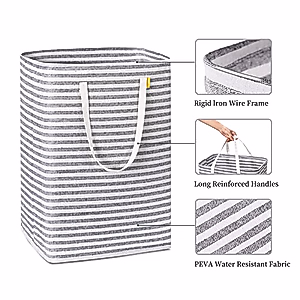 Homlikelan 2-Pack 77L Laundry Hamper with Handles,Collapsible Large Laundry Basket,Freestanding Storage Basket,Clothes Hamper for Toys Clothes Organizer Grey