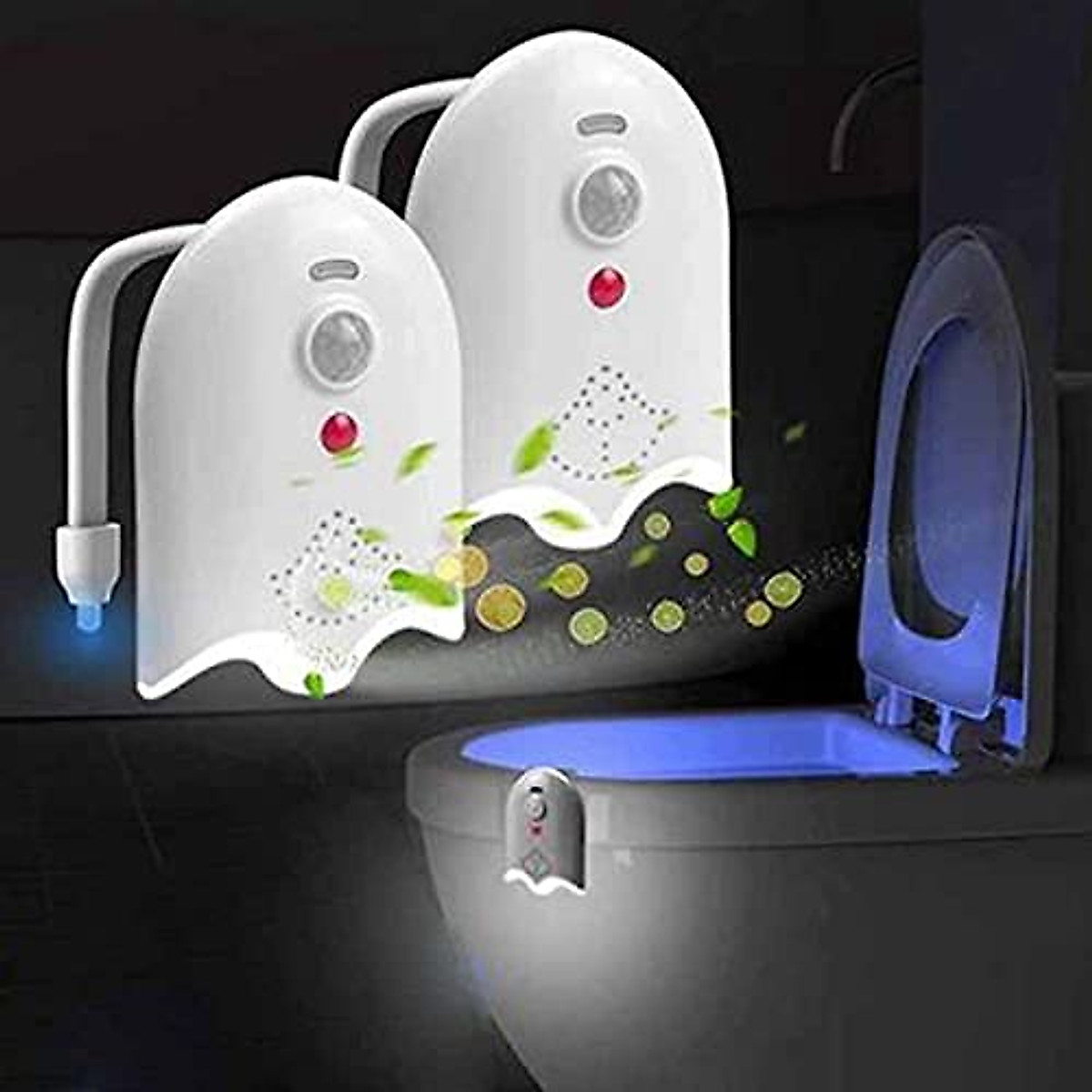 SNOMYRS Toilet Night Light with Motion Sensor 16 Color Changing LED Nightlights Fun Bathroom Lighting Add on Toilet Bowl Seat for Men Dad Kids Toddlers