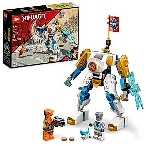 LEGO NINJAGO Zane’s Power Up Mech EVO Action Figure with Cobra Snake and Zane Minifigure, 71761 Collectible Mission Banner Series, Ninja Toys for Kids