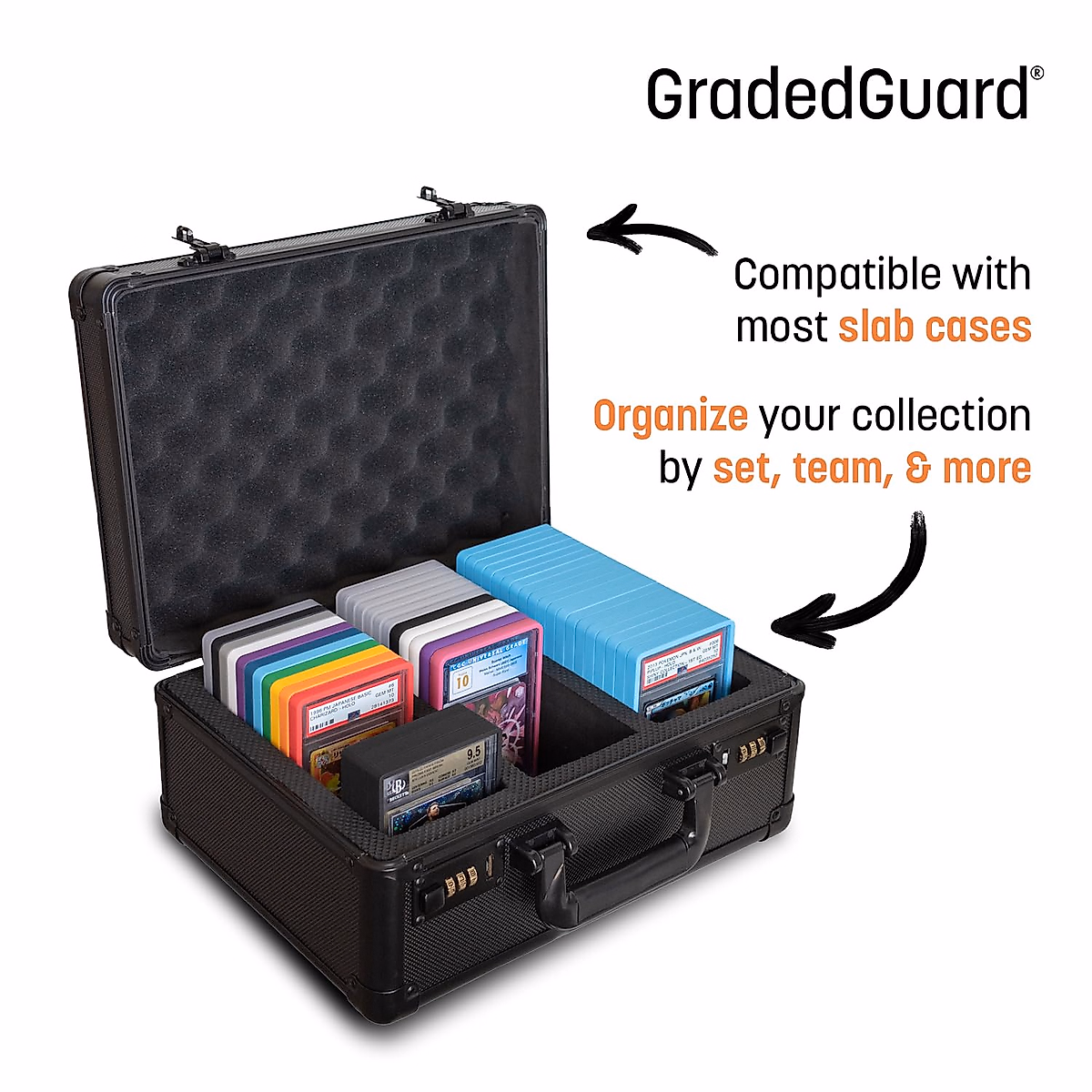 GradedGuard Graded Card Guard Case for Standard PSA Slab Case | Multiple Colors | Soft Touch Matte Finish | Stackable | Made to Fit PSA | Solid TPU and PC Design. (Red)