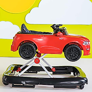 Bright Starts Ways to Play 4-in-1 Walker - Ford Mustang, Red, Ages 6 Months +, Red