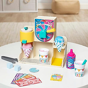 Melissa & Doug Fun at The Fair! Wooden Snow-Cone and Slushie Play Food Set - FSC Certified