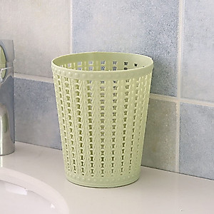 HOIRIX 2Pack Mini Wastebasket Round Plastic Small Desktop Trash Can Garbage Bin for Bathrooms,Kitchens, Home Offices (Color : Beige, Size : 2Pack)