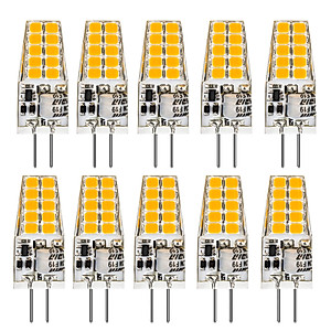 BAOMING G4 LED Bulb 12V 3.5W JC Bi-Pin Base, 20W-35W T3 G4 Halogen Equivalent, 2700K Soft Warm White, No-Flicker 350LM, Chandelier Lighting/Landscape Lighting/Microwave Lighting (10 Pack)