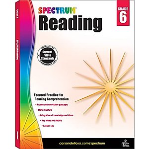 Spectrum Reading Comprehension Grade 6, Ages 11 to 12, 6th Grade Reading Comprehension Workbooks, Nonfiction and Fiction Passages, Analyzing Story Structure, and Critical Thinking Skills - 174 Pages