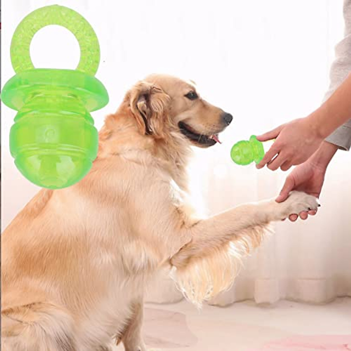 5Pcs Pet Chew Toy Nipple Shape Cat Dog Biting Toy Cute Puppy Kitten Molar Toy Dogs Chew Pacifier Toy Set Pet Interactive Chew Toy (Green)