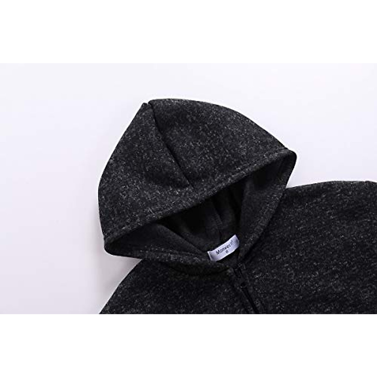 Monvecle Little to Big Boys' Fleece Long Sleeve Full Zip Hoodie Tracksuit Top + Sweatpant Jogger 2pcs Sets Black 7-8