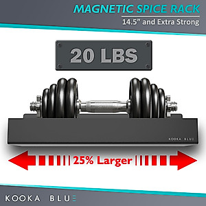 Knife Magnetic Strip For Fridge or Wall Plus 2 x Extra Large Magnetic Refrigerator Shelf. Commercial Strength Magnetic Knife Holder and Magnetic Kitchen Shelf. Magnetic Knife Strip and Shelves