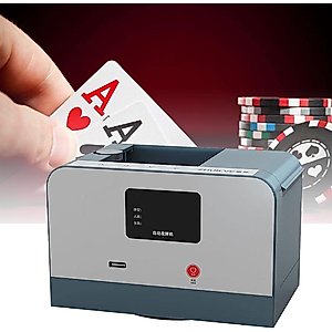 Intelligent Card Dealer Machine, 360°Rotating Fully Automatic Card Dealer Robot Poker Machine, Maximum Deal 2 Decks, Playing Card Shuffler for 2-8 People Game, No Shuffle Function