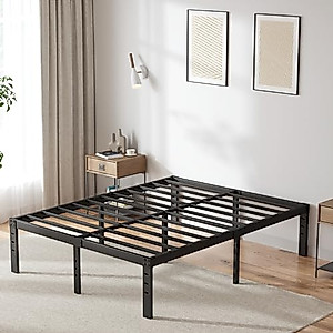 Artimorany California King Bed Frame Mattress Foundation, 14 Inch Heavy Duty Metal Platform Cal King Bed Frame, No Box Spring Needed, Steel Slat Support 3500 lbs, Noise Free, Easy Assembly, Black