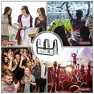 KUI WAN Clear Bag Stadium Approved,Clear Purse for Women Clear Crossbody Bag for Sport Event Concert,Black