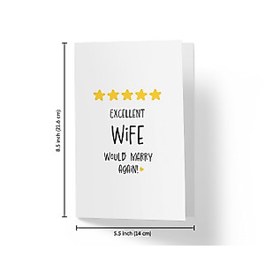 Karto Funny Birthday Card For Wife, Large 5.5 x 8.5 Birthday Card For Wife From Husband, Birthday Cards For Wife, Happy Birthday Wife Card - Excellent Wife