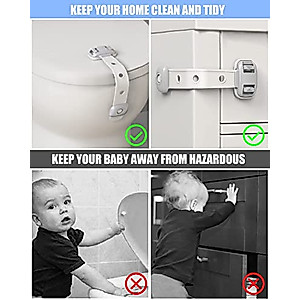 Fridge Locks,Refrigerator Door Lock,Child Proof Safety Cabinet Lock with Strong 3M Adhesives,Fridge Locks for Kids,Adjustable Strap Multi-Purpose for Cabinet,Drawers,Freezer,Oven (2 Count (Pack of 1))