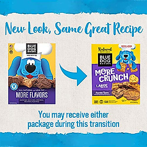 Blue Dog Bakery Natural Dog Treats, More Crunch Large, Assorted Flavors, 18oz Box, 1 Box