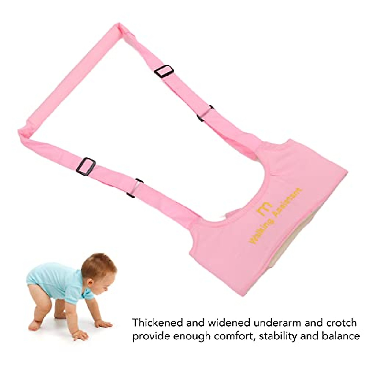 FILFEEL Baby Walker Baby Walking Harness Adjustable Handheld Kids Walker Helper Walking Learning Helper for Toddler 8-20 Months(Pink)
