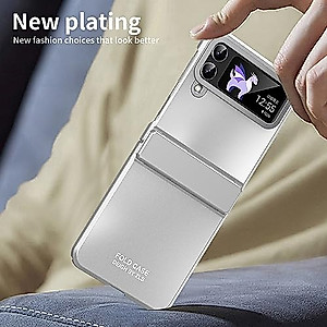 Cell Phone Case Compatible with Samsung Galaxy Z Flip 4 Case with Hinge Protection,Slim Thin Shockproof Hard Full-Body Protective Phone Case Cover for Flip4 5G Phone Smart Device Case and Cover Bundle