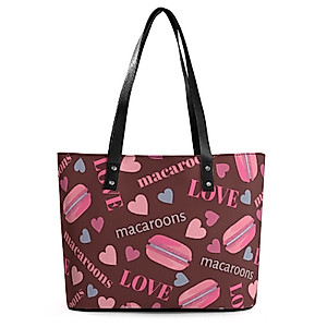 Womens Handbag Hearts And Love Pink Pattern Leather Tote Bag Top Handle Satchel Bags For Lady