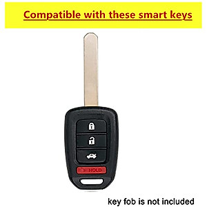 for Honda Key Fob Cover TPU Key Shell Protector Shell Keyless Remote Control Smart Key Fit for Honda Accord Civic CR-V(Red)