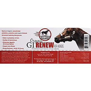 Pennwoods GI Renew, Probiotics for Equine, Immune and Appetite Stimulation, Prebiotics, Digestive Enzymes | Horse Supplement Providing Ulcer Relief and Organic Toxin Binder, 5 LB Pouch