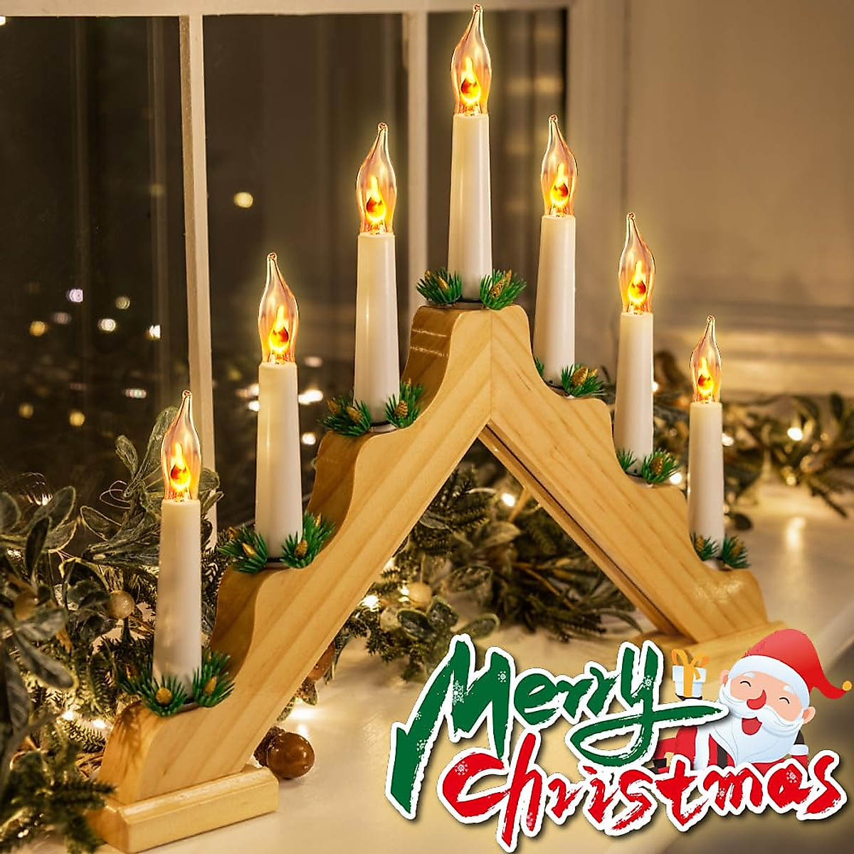 Christmas Flickering Light Bulbs 12 Pack C18 Flickering Flame Light Bulbs E12 Base Flickering Flame Bulbs 1 Watt/120 Volts for Christmas Candelabra Window Candle Lamp Christmas Replacement Bulbs