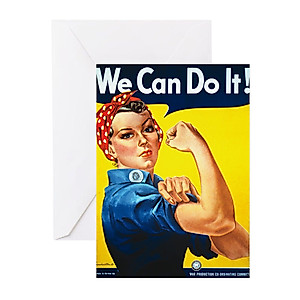CafePress Rosie The Riveter Greeting Card (20-pack), Note Card with Blank Inside, Birthday Card Glossy