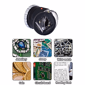 JARLINK 30X Jewelers Loupe, Adjustable Focal Length Magnifier with 3 LED Light for Gems, Jewelry, Coins, Stamps, etc (Black)